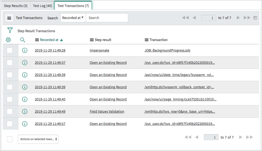 Viewing Test and Test Step Results | ServiceNow Developers