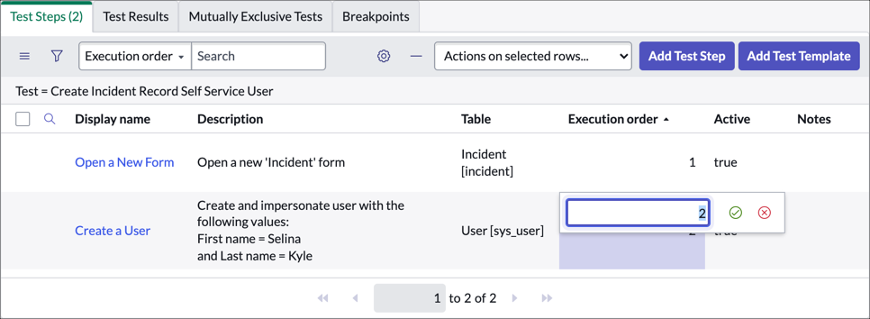 Creating Tests and Adding Test Steps | ServiceNow Developers