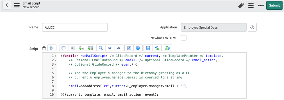 Notification Email Scripts | ServiceNow Developers