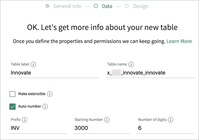 Exercise: Add a Table to the Innovate Application | ServiceNow Developers
