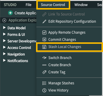 Stashing Changes | ServiceNow Developers