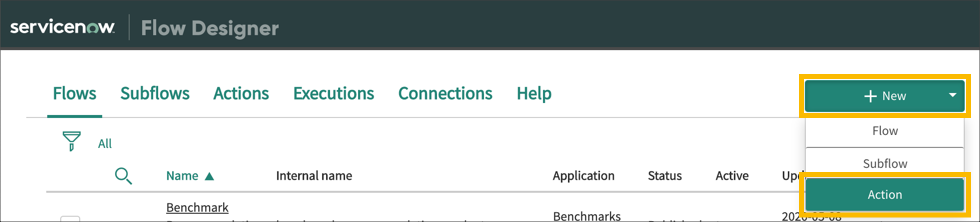 Creating Actions | ServiceNow Developers