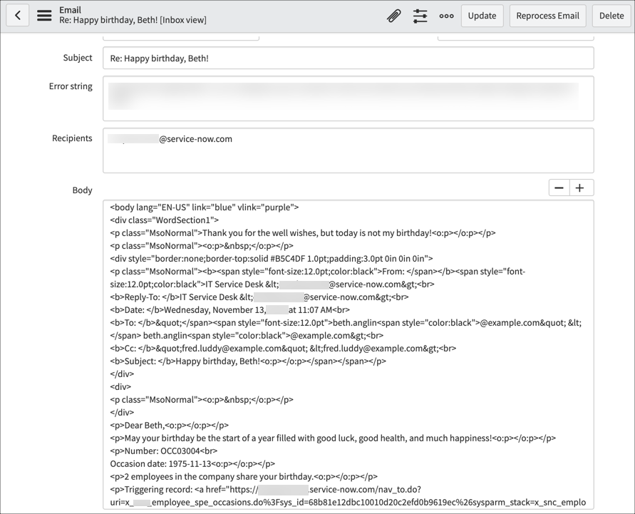 Parsing Inbound Email Details for a Flow | ServiceNow Developers