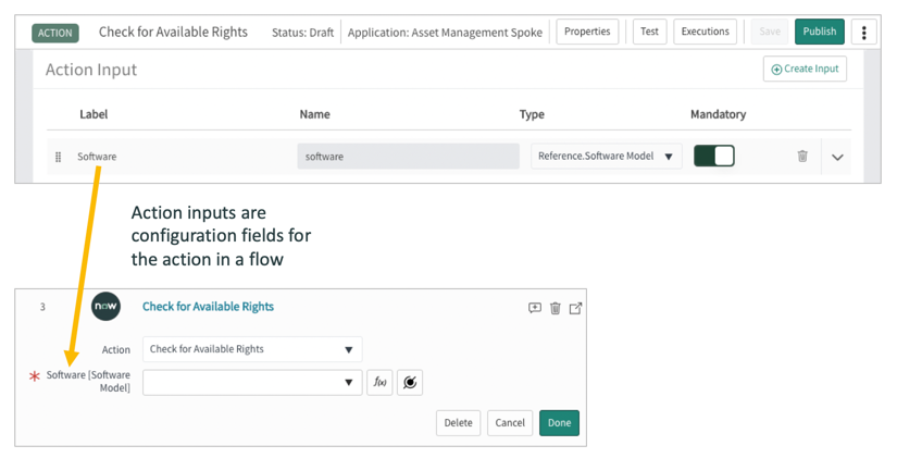 Action Inputs and Outputs | ServiceNow Developers