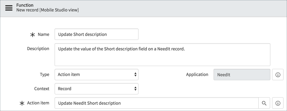 Exercise: Actions | ServiceNow Developers