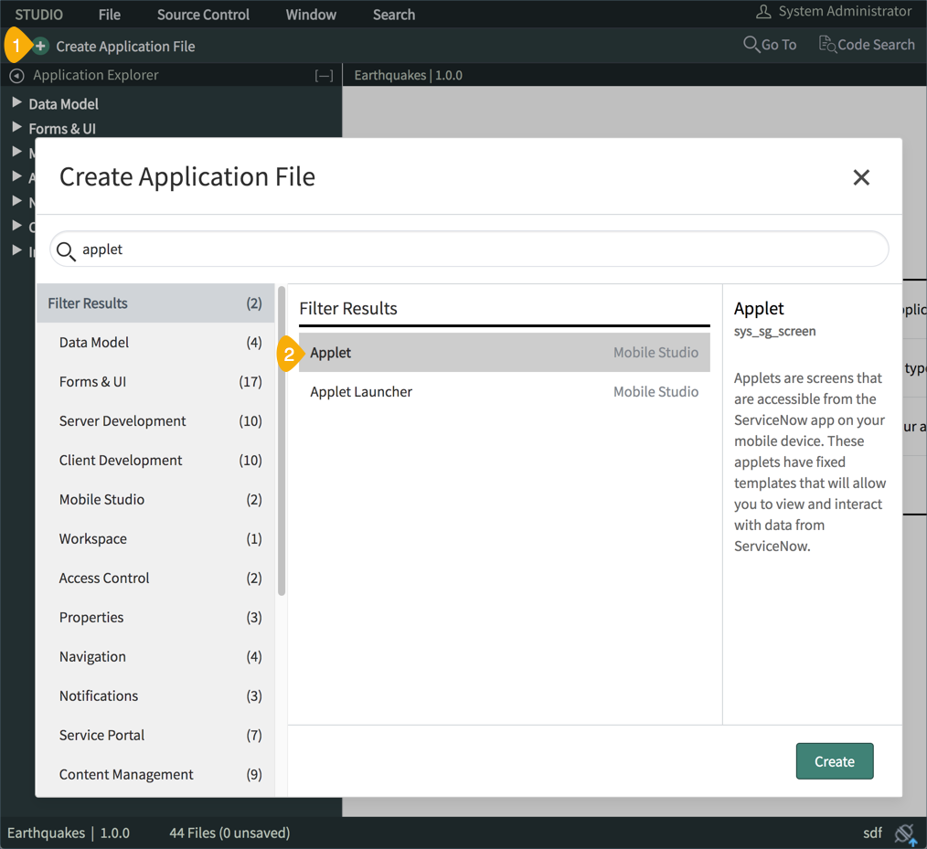 Creating Applets | ServiceNow Developers