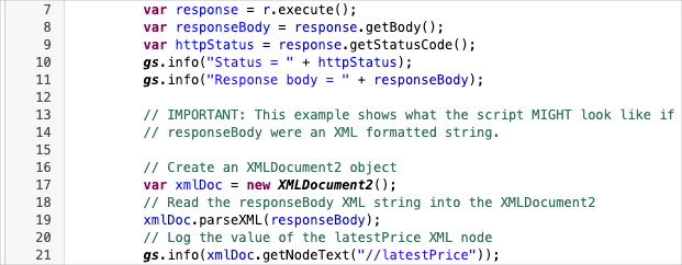 Parsing Data from the Response | ServiceNow Developers