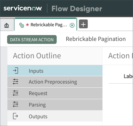Data Stream Action Sections | ServiceNow Developers