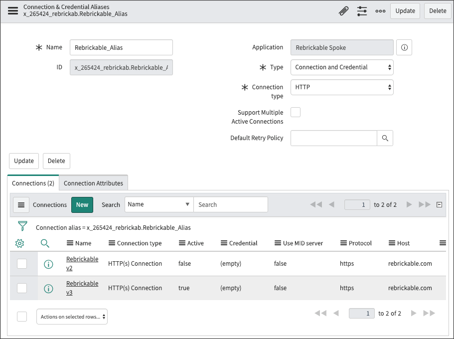 Connection & Credential Aliases and Connections | ServiceNow Developers