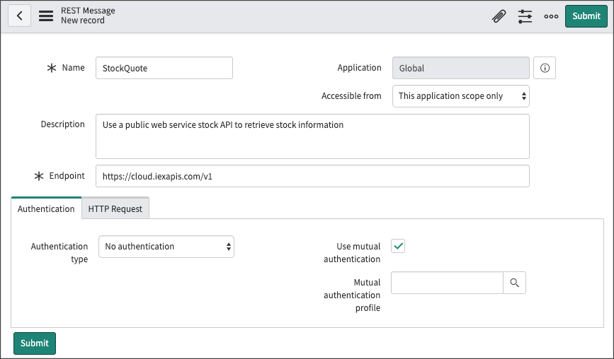 Creating an Outbound REST Message | ServiceNow Developers
