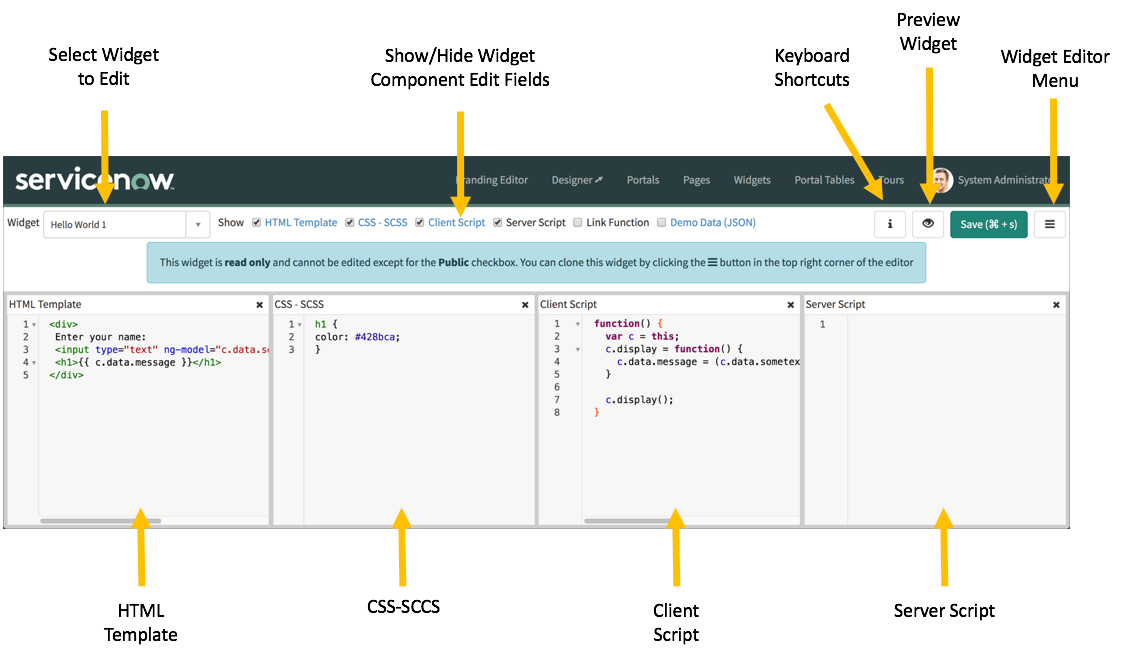 Widget Editor | ServiceNow Developers