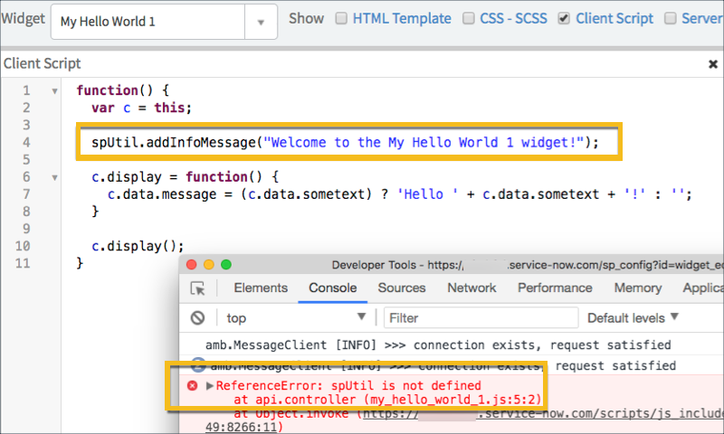 Using the Client-side Widget API | ServiceNow Developers