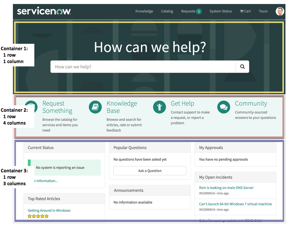 Portal Anatomy | ServiceNow Developers