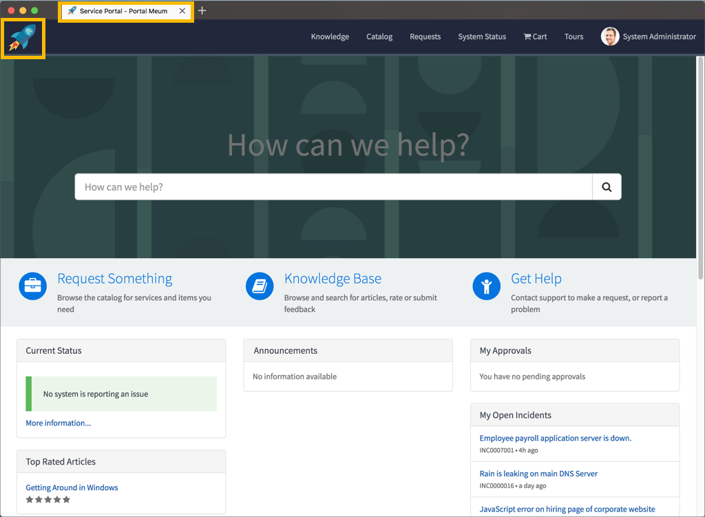 Exercise: Create a Portal | ServiceNow Developers