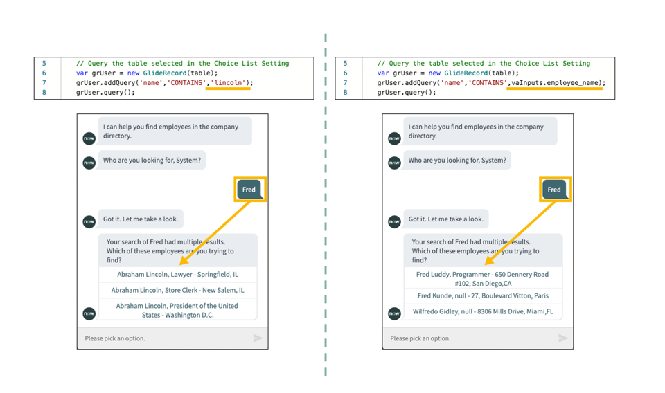 Using Input Variables | ServiceNow Developers